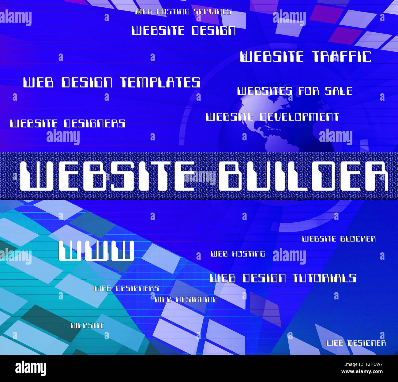 Website Builder Representing Word Websites And Domain Stock Photo - Alamy