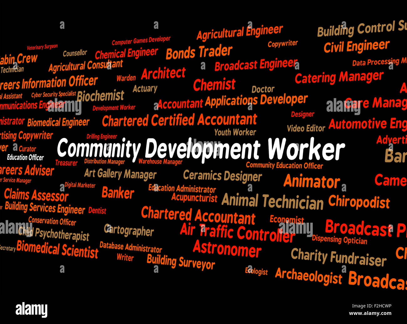 Community Development Worker Indicating White Collar And Words Stock ...