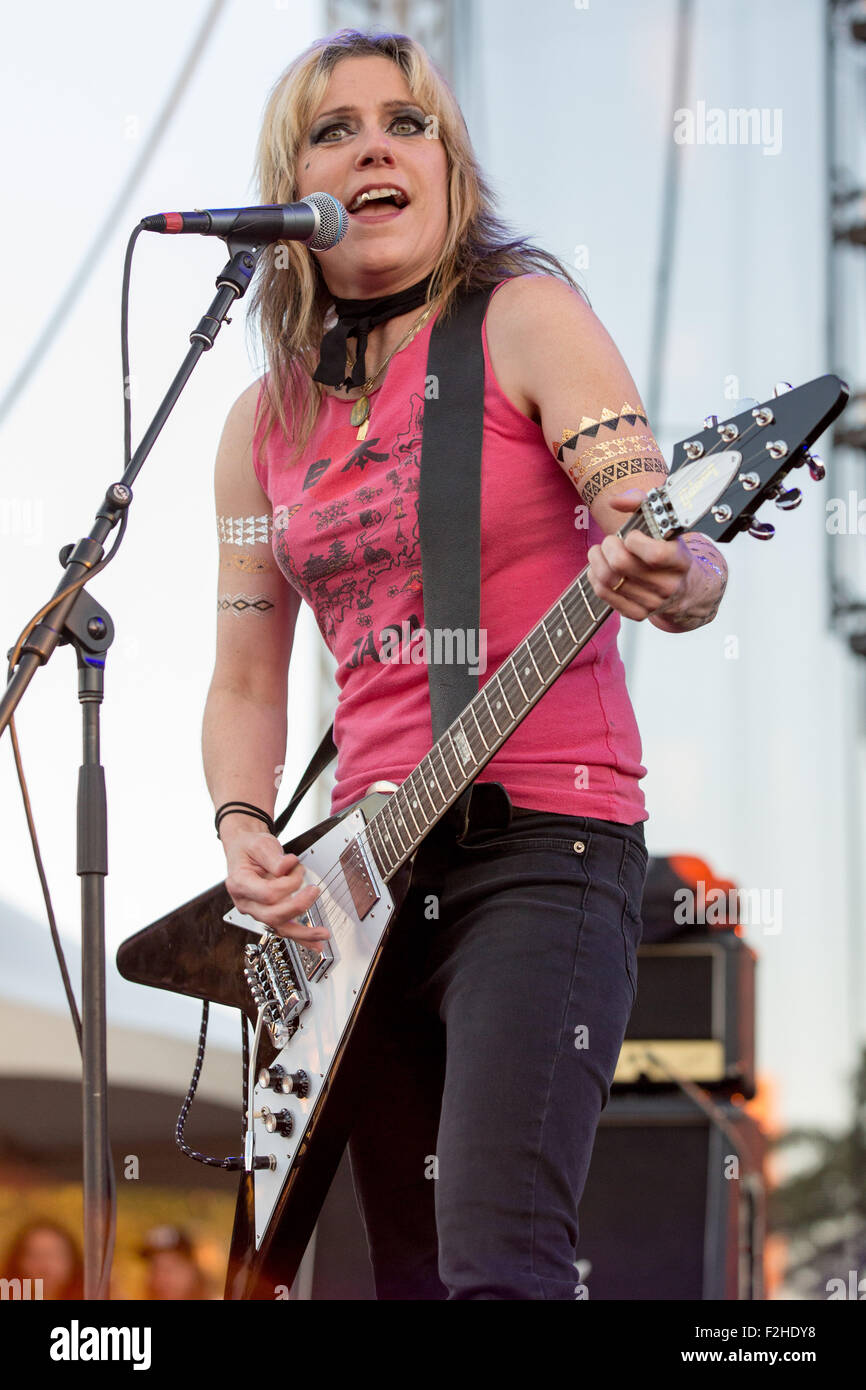 Chicago, Illinois, USA. 13th Sep, 2015. Musician DONITA SPARKS of L7 ...