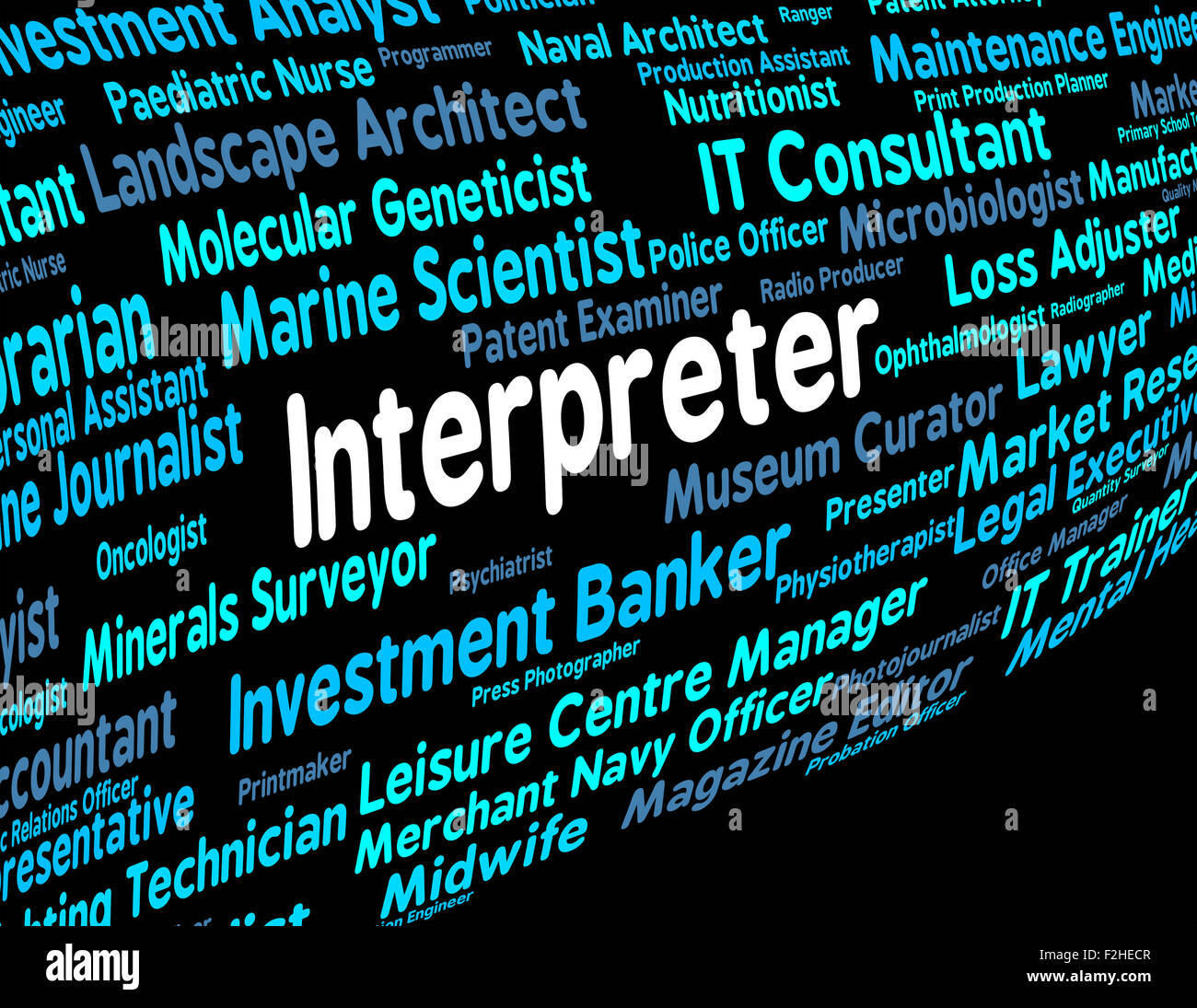 Interpreter Job Indicating Decipherer Translates And Career Stock Photo ...