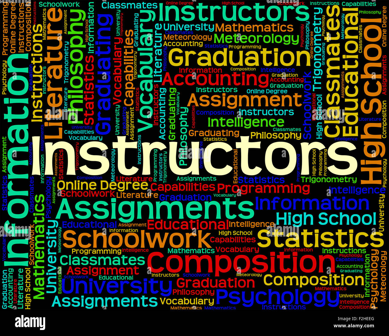 Instructors Word Showing Give Lessons And Coaching Stock Photo - Alamy