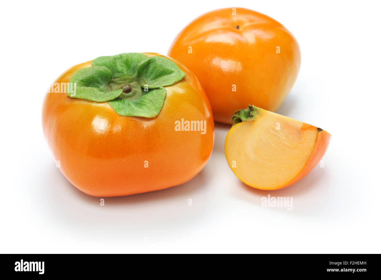 jiro kaki, japanese persimmon on white background Stock Photo - Alamy