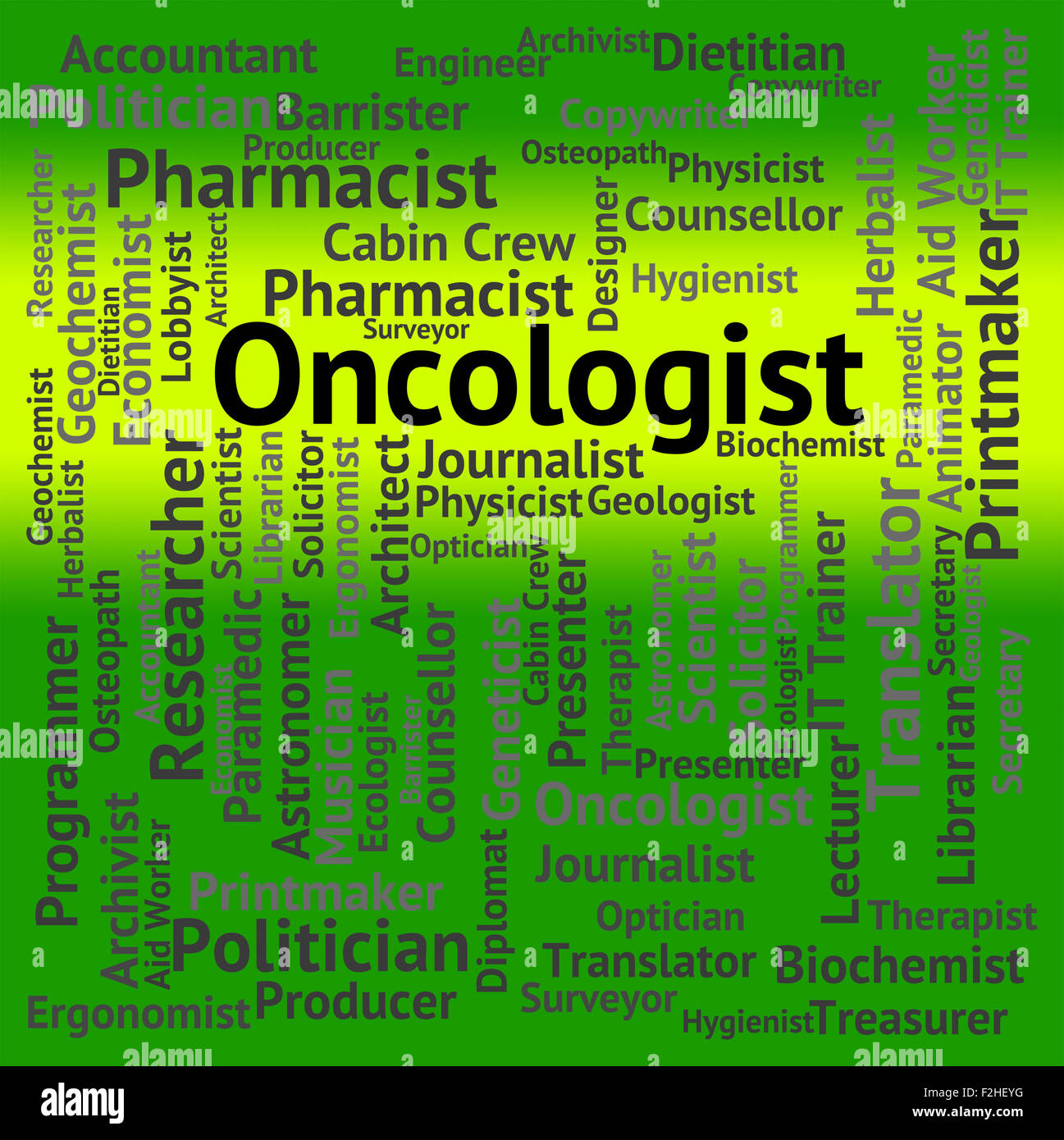 Oncologist Job Indicating Medical Person And Specialist Stock Photo - Alamy