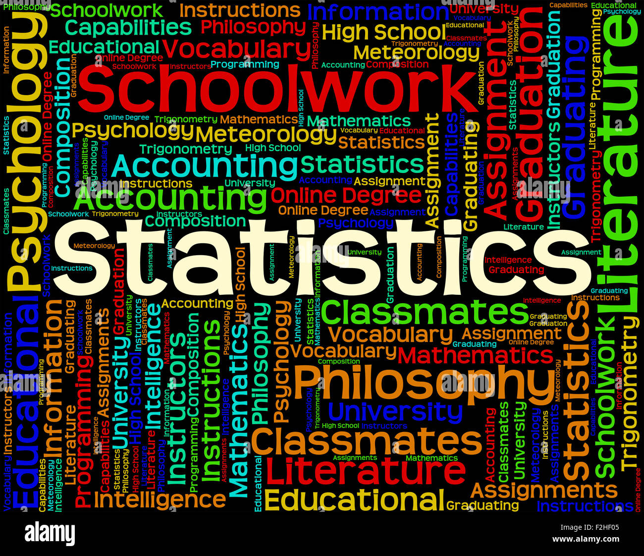Statistics Work Indicating Analysis Stats And Word Stock Photo - Alamy