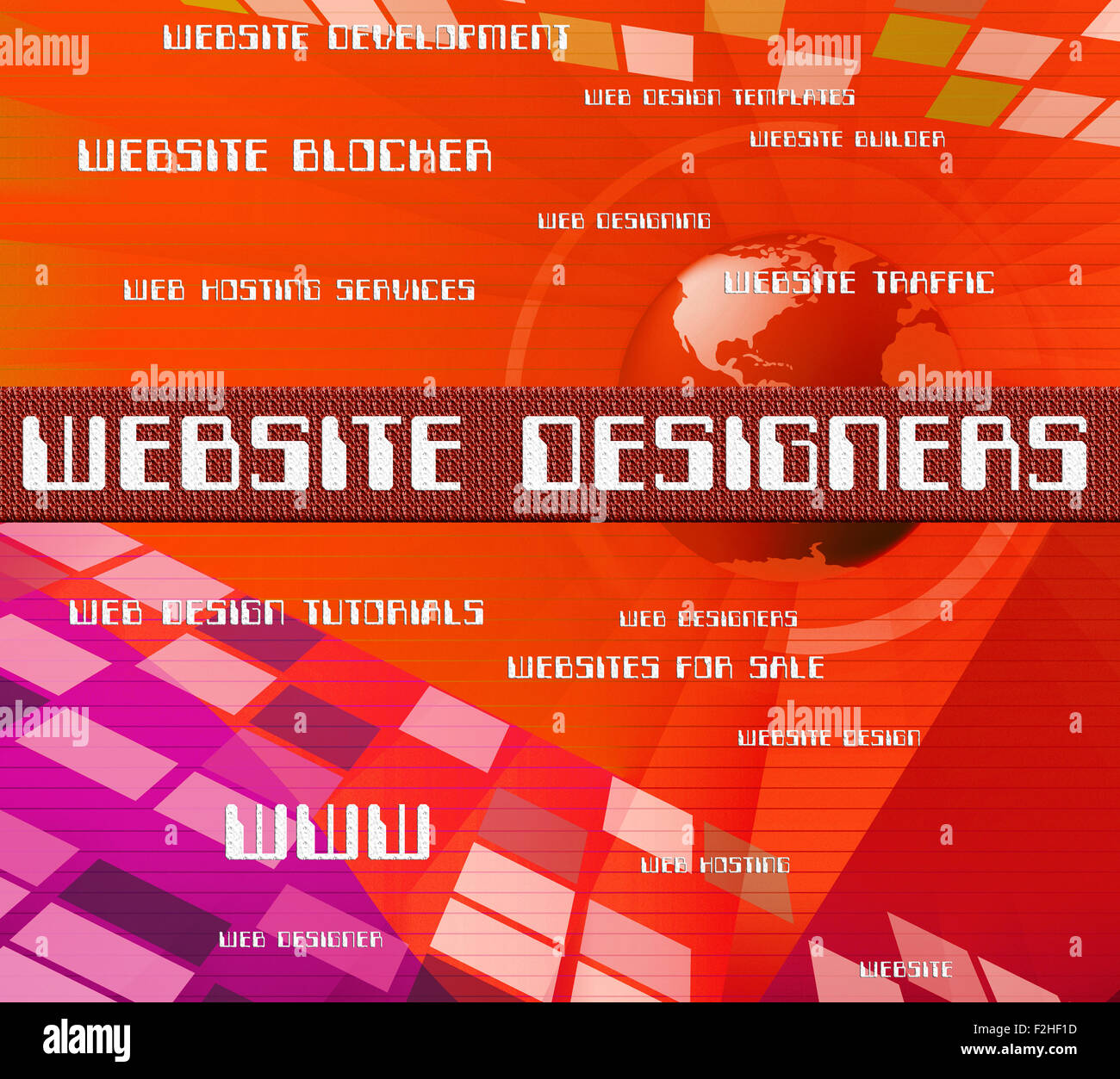 Website Designers Meaning Designed Domains And Words Stock Photo - Alamy