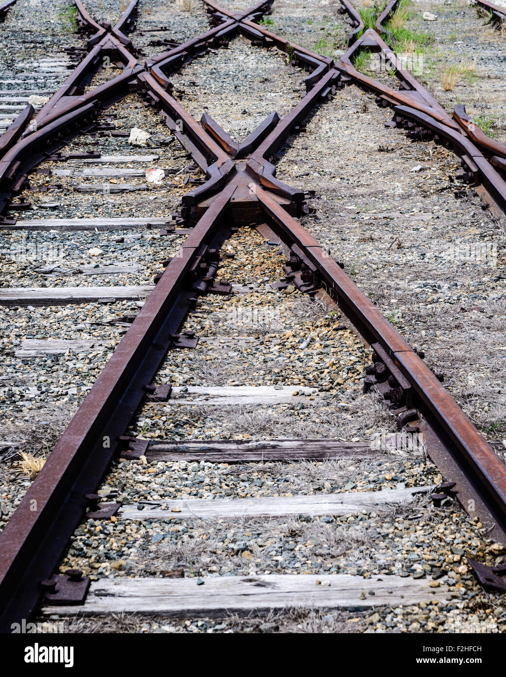 Cross-over tracks at ramp to Car Float loading dock, Bay Coast Railroad ...