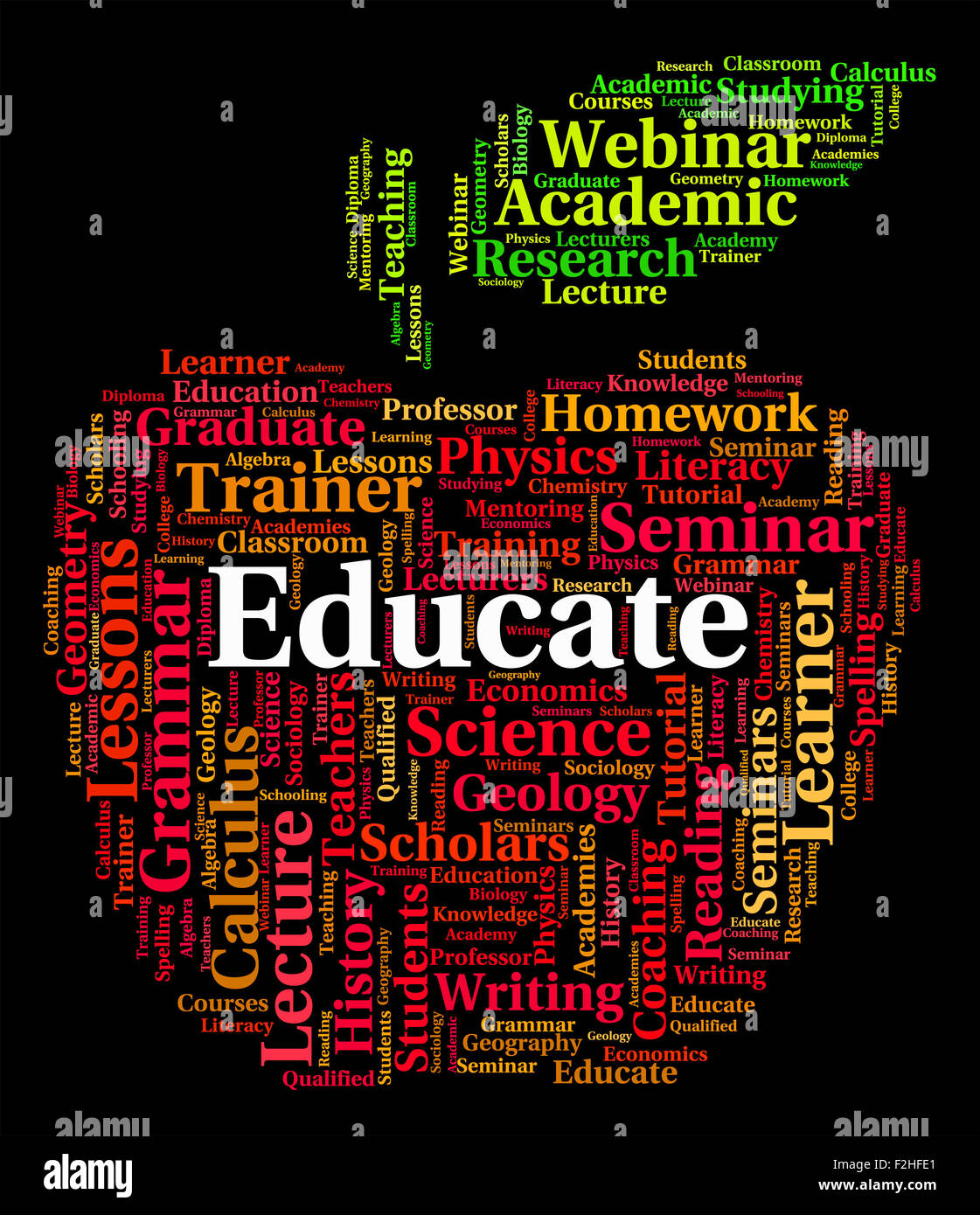 Educate Word Representing Train College And Text Stock Photo - Alamy