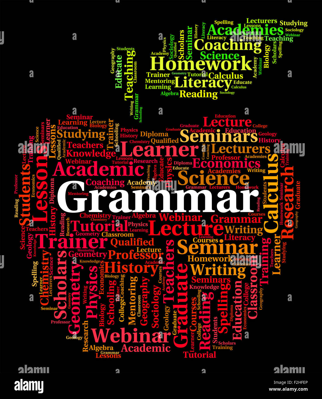 Grammar Word Representing Rules Of Language And Study Stock Photo - Alamy