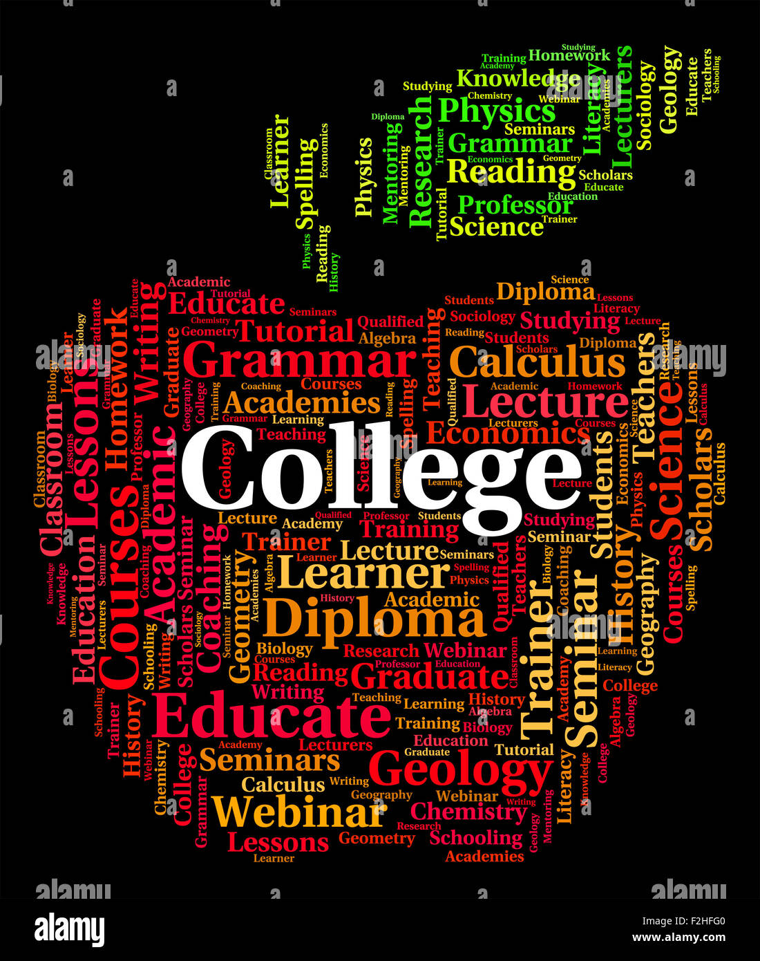 College Word Representing Military Academy And Institute Stock Photo ...