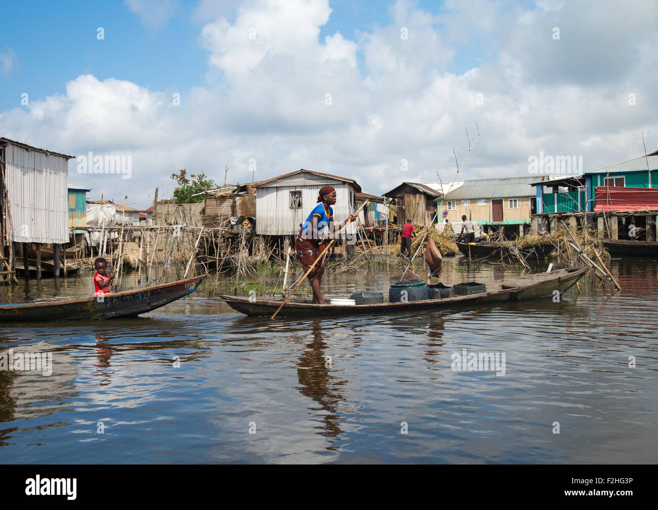 Benin, West Africa, Ganvié, stilt village on lake nokoue Stock Photo ...