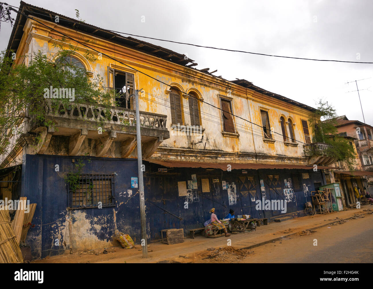 Benin, West Africa, Porto-Novo, old french colonial building Stock ...