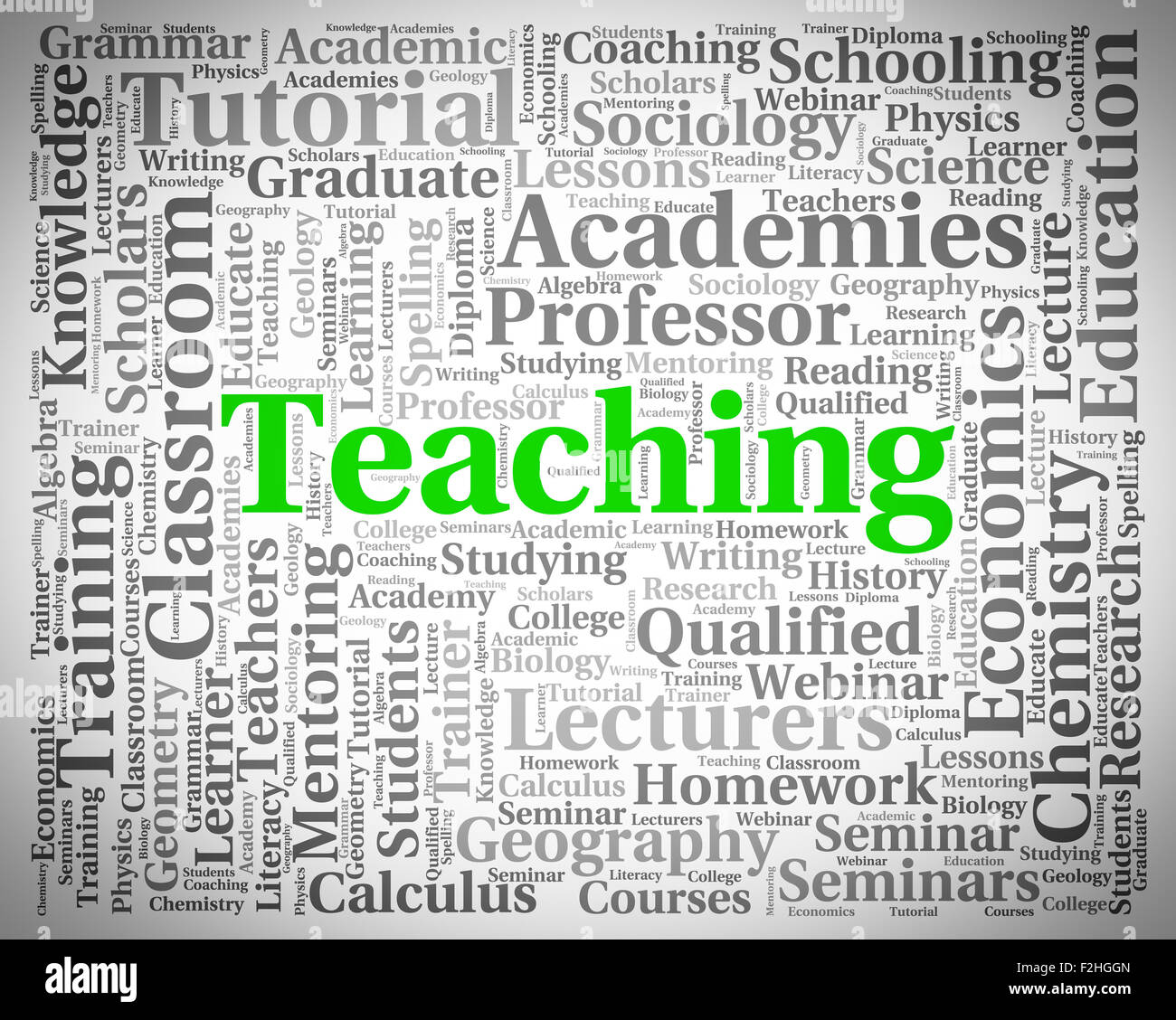 Teaching Word Representing Give Lessons And Skills Stock Photo - Alamy