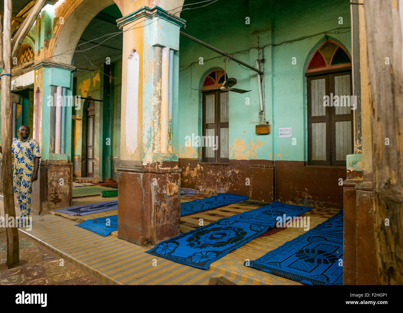 Benin, West Africa, Porto-Novo, praying room outside the great mosque ...