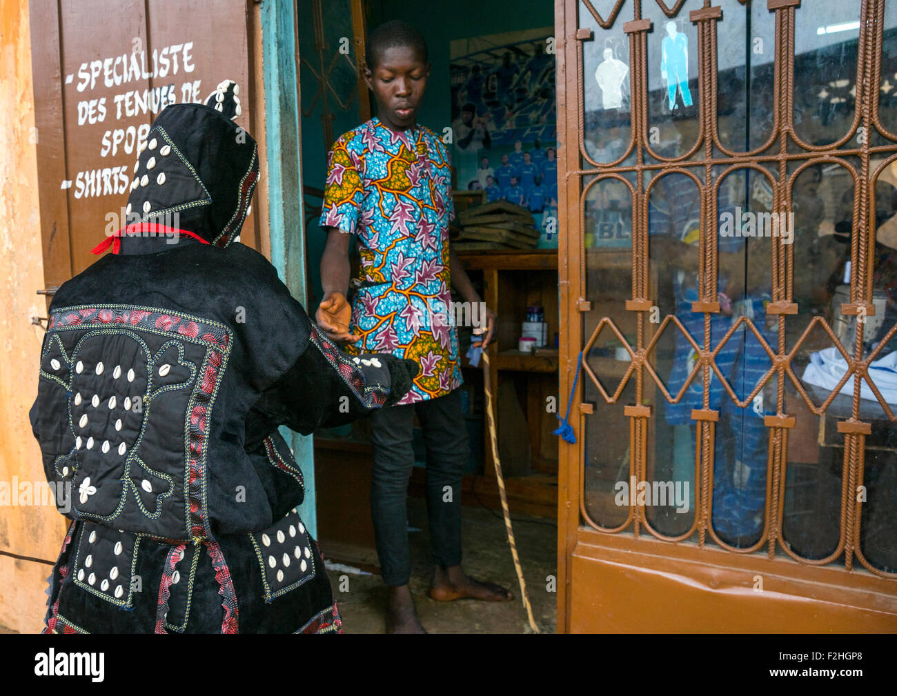 Benin, West Africa, Porto-Novo, egoun egoun spirit of the deads asks ...