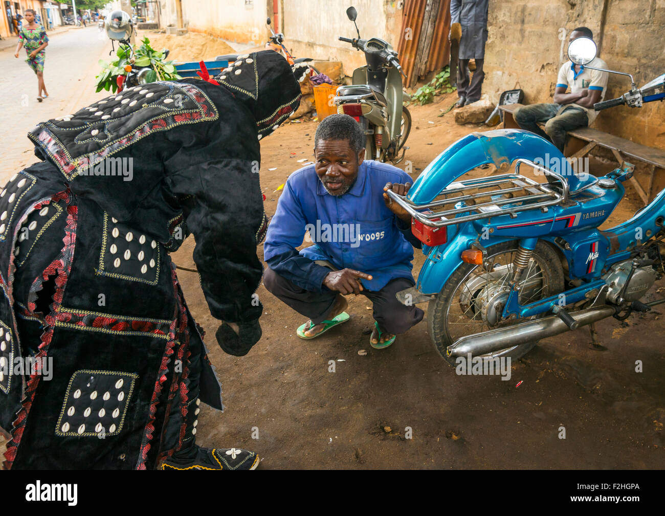 Benin, West Africa, Porto-Novo, egoun egoun spirit of the deads asks ...