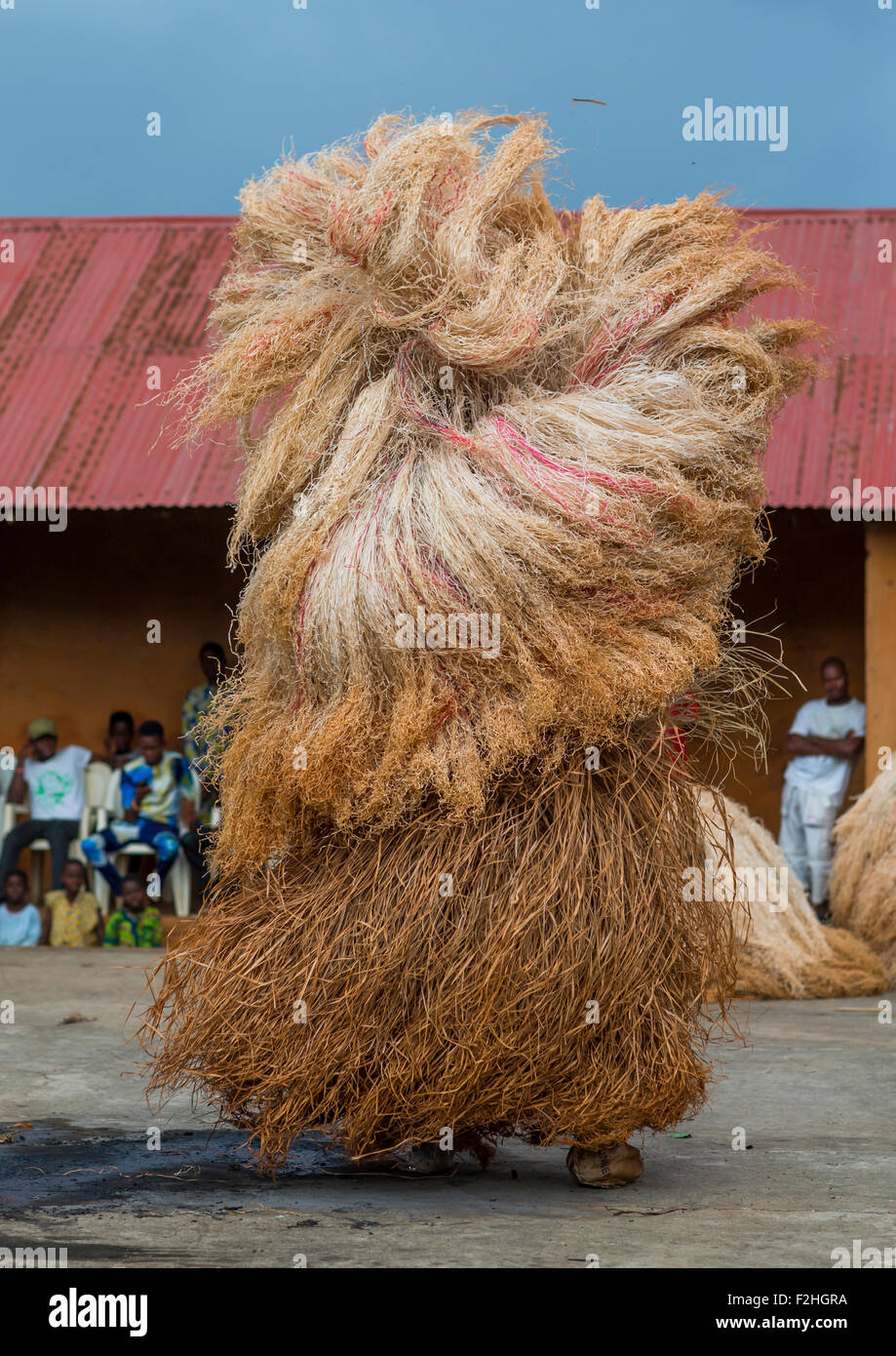 Benin, West Africa, Porto-Novo, zangbeto guardian of the night spirit ...