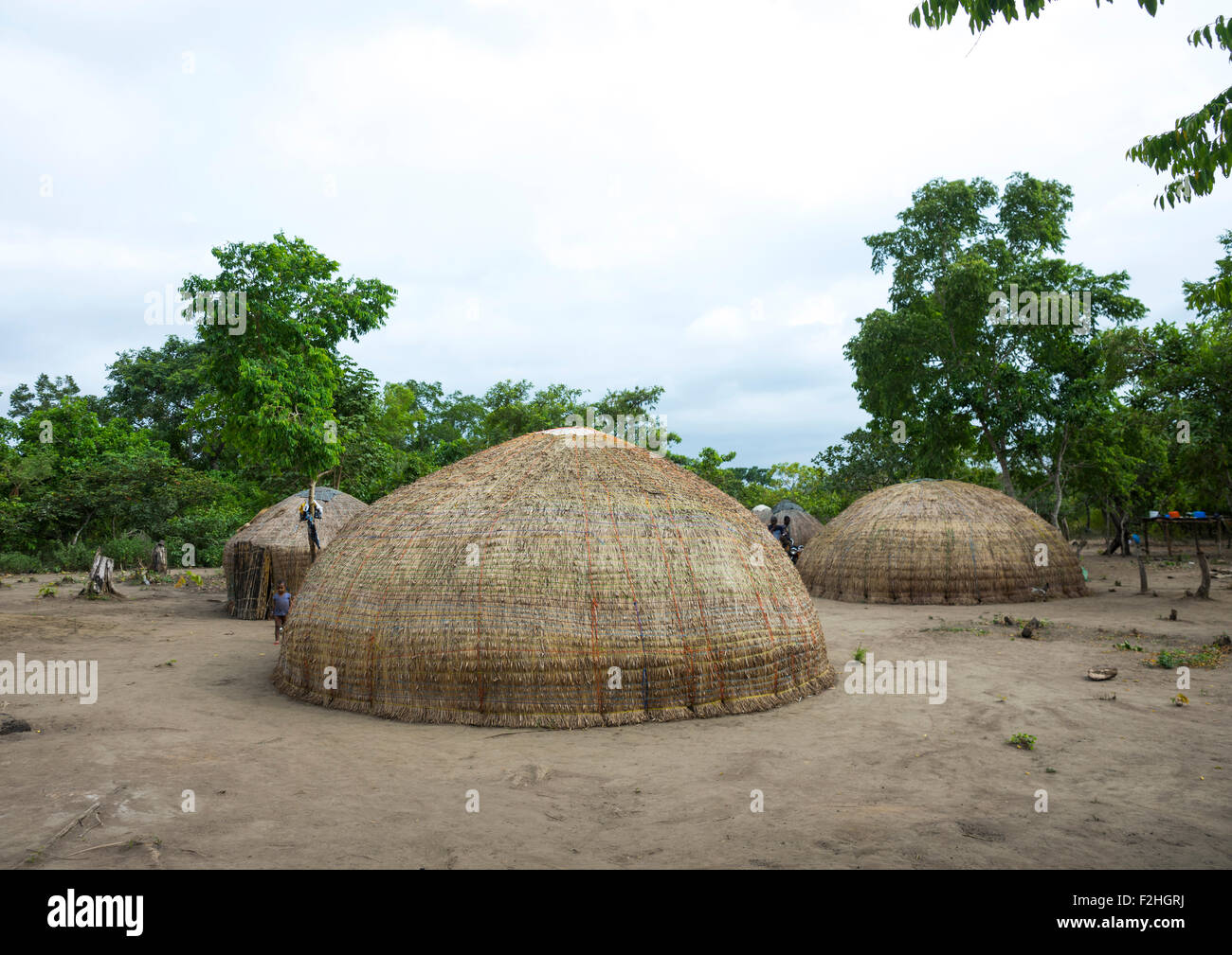 Benin, West Africa, Gossoue, traditional peul houses made of dried ...