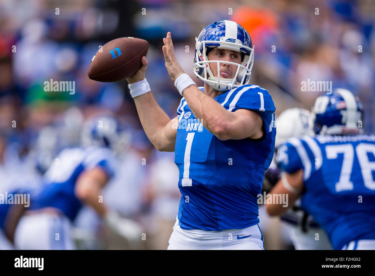 Duke quarterback Thomas Sirk (1) during the NCAA college football game ...