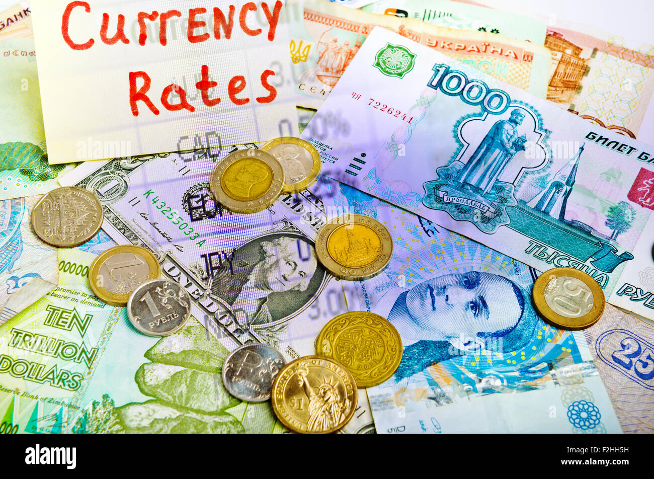 Collage of various money and market numbers vibrant color Stock Photo ...