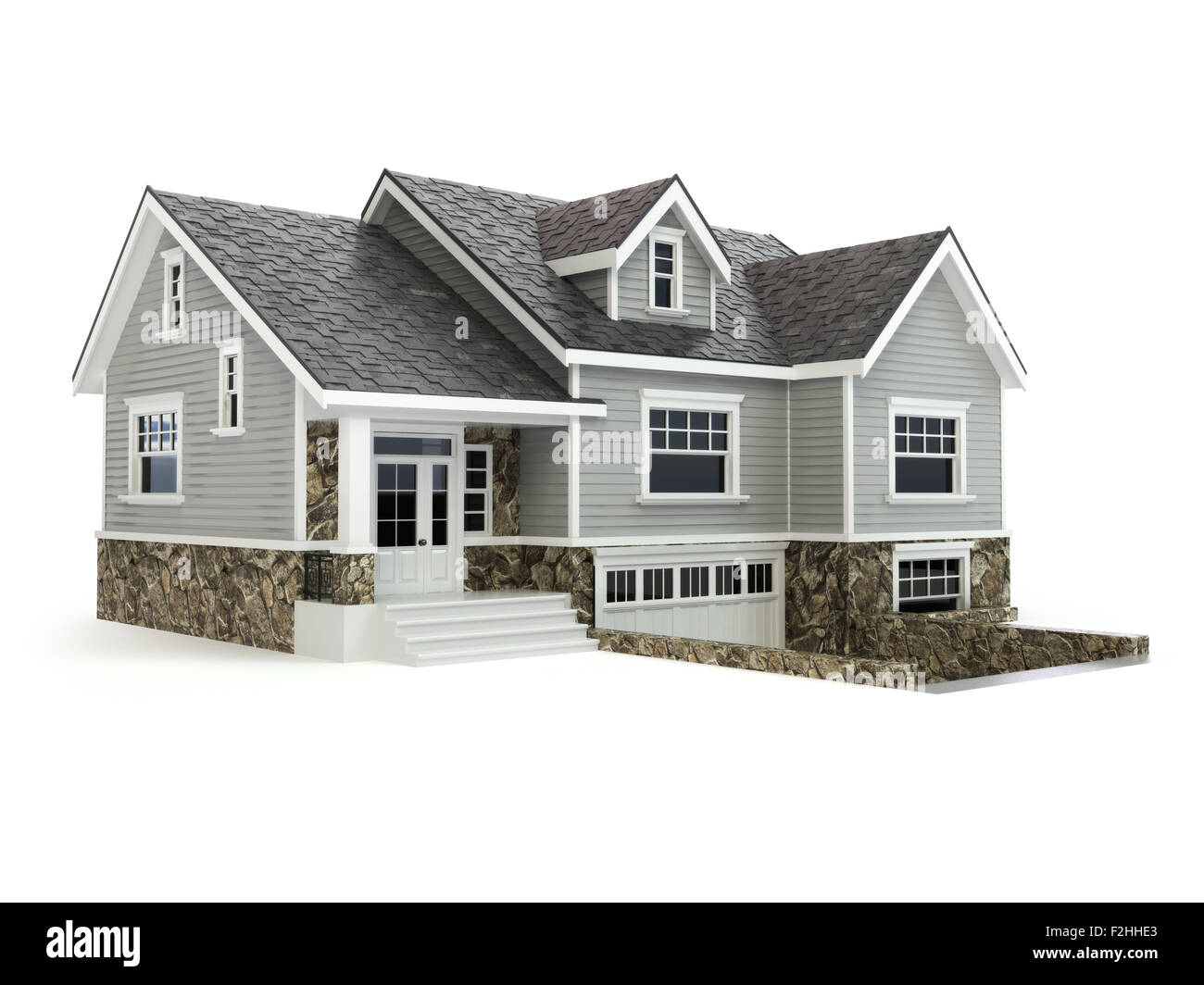 House isolated on white. Real estate concept. 3d Stock Photo - Alamy