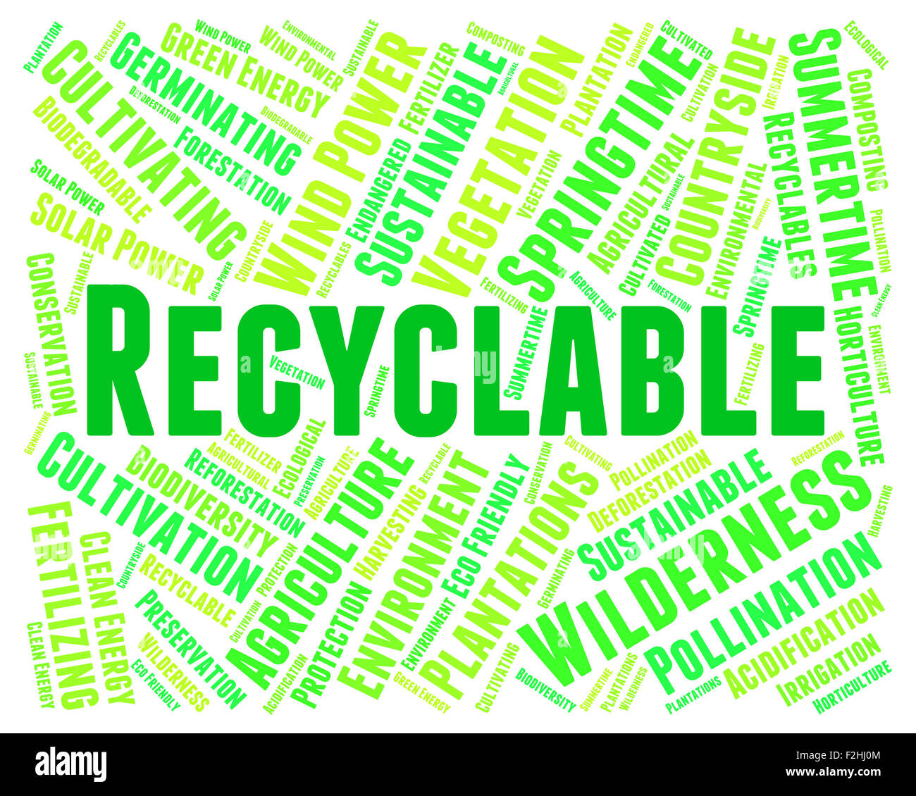 Recyclable Word Showing Go Green And Recycled Stock Photo - Alamy