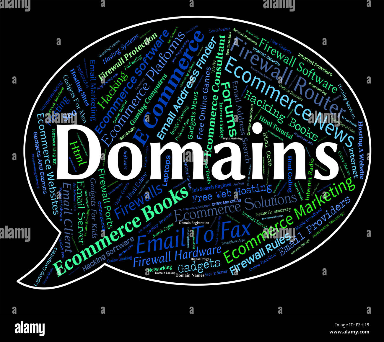 Domains Word Representing Dominion Empire And Zone Stock Photo - Alamy