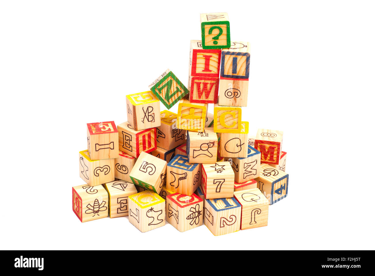 Wooden toy cubes with letters. Wooden alphabet blocks Stock Photo - Alamy
