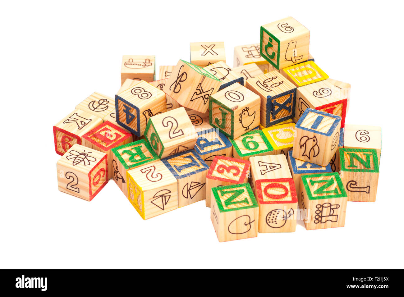 Wooden toy cubes with letters. Wooden alphabet blocks Stock Photo - Alamy