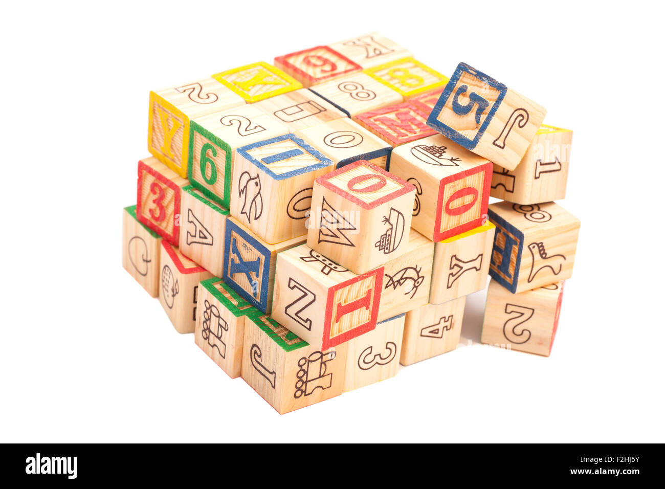 Wooden toy cubes with letters. Wooden alphabet blocks Stock Photo - Alamy