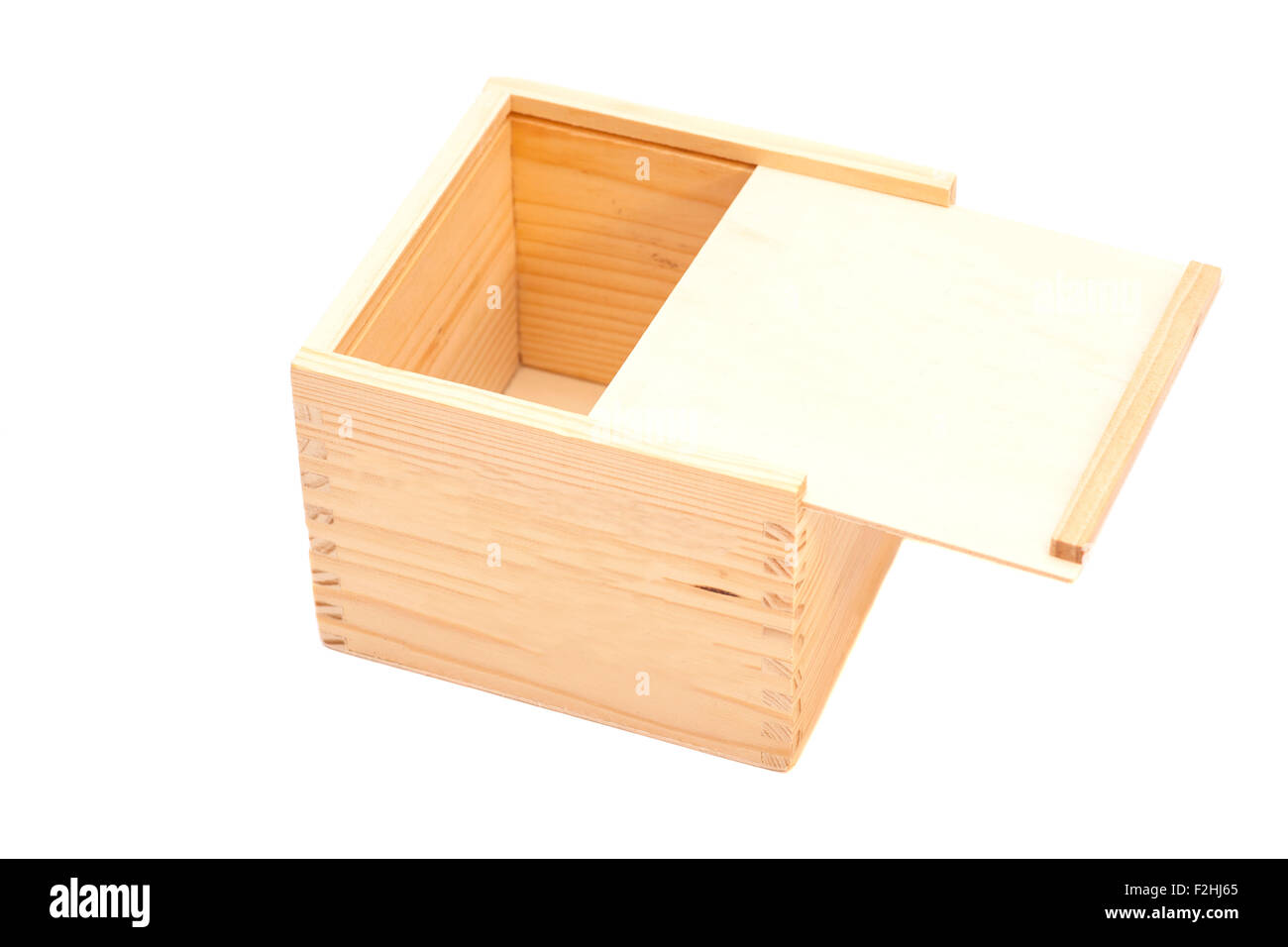 Open wooden box isolated white Stock Photo - Alamy