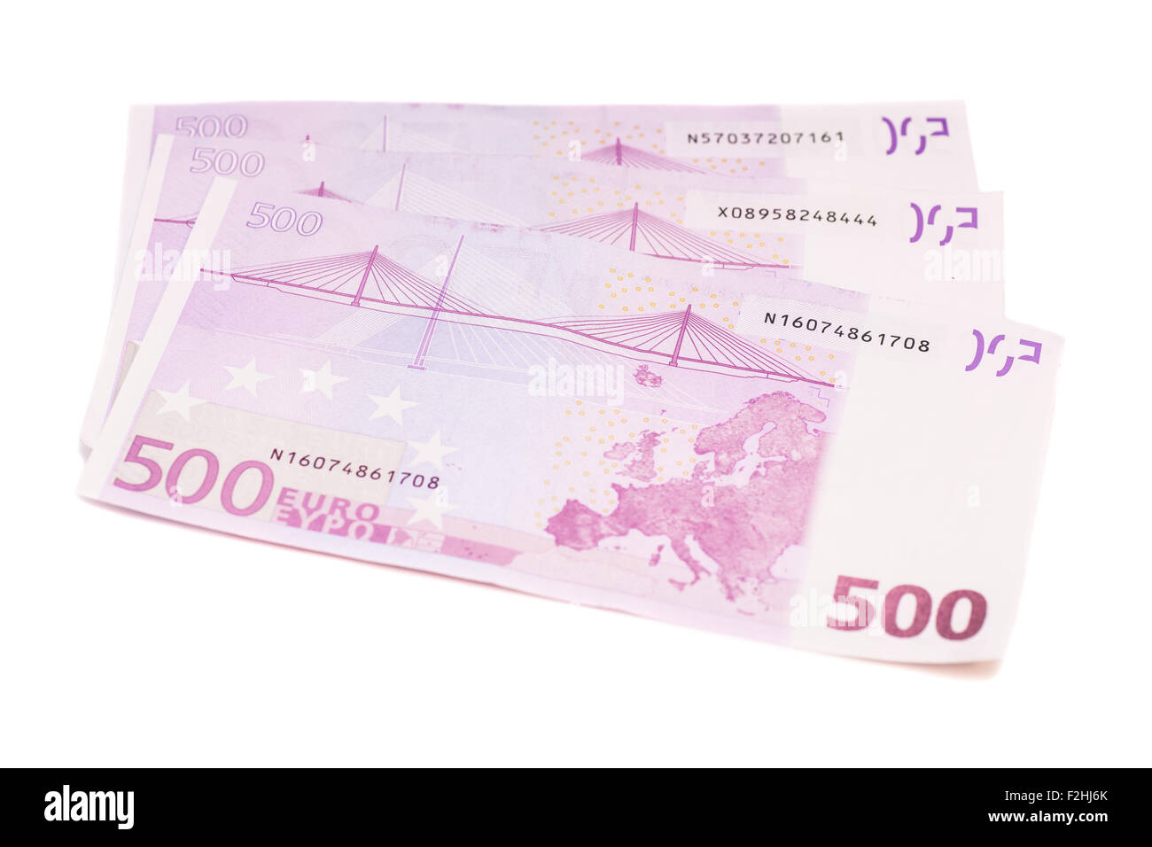 Euro banknotes money European currency including 500 euros Stock Photo ...