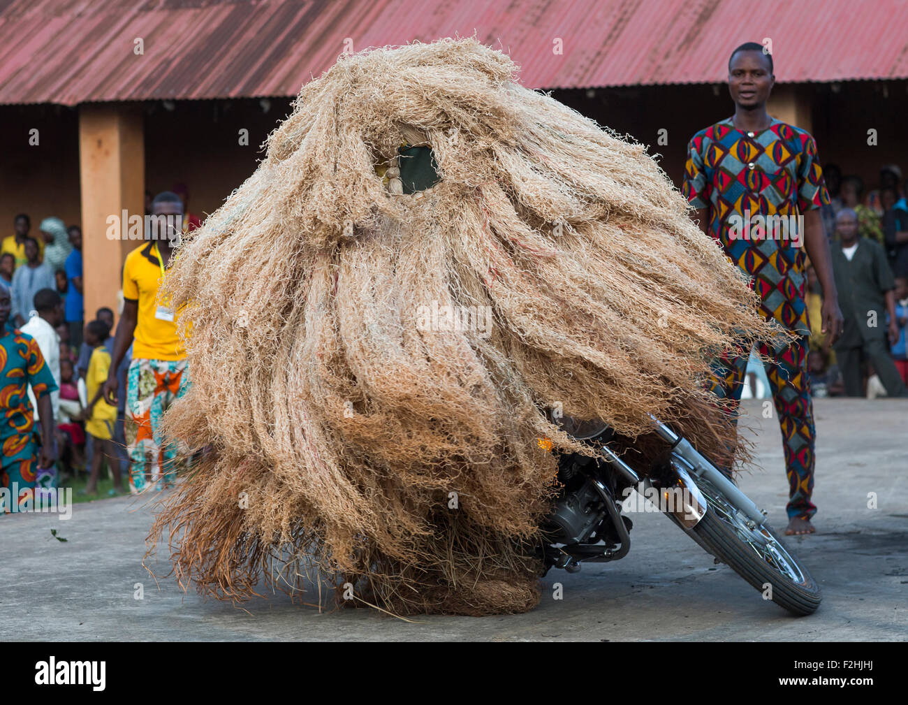 Benin, West Africa, Porto-Novo, zangbeto guardian of the night spirit ...