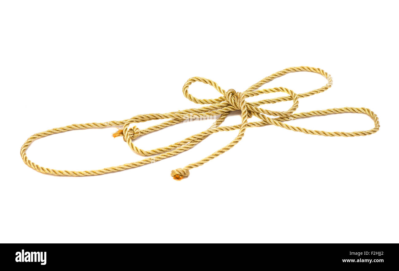 golden rope isolated on white background Stock Photo - Alamy