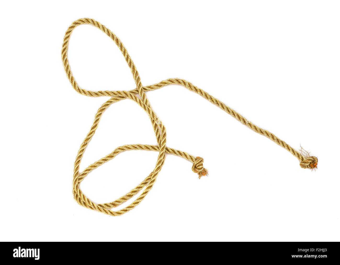 golden rope isolated on white background Stock Photo - Alamy