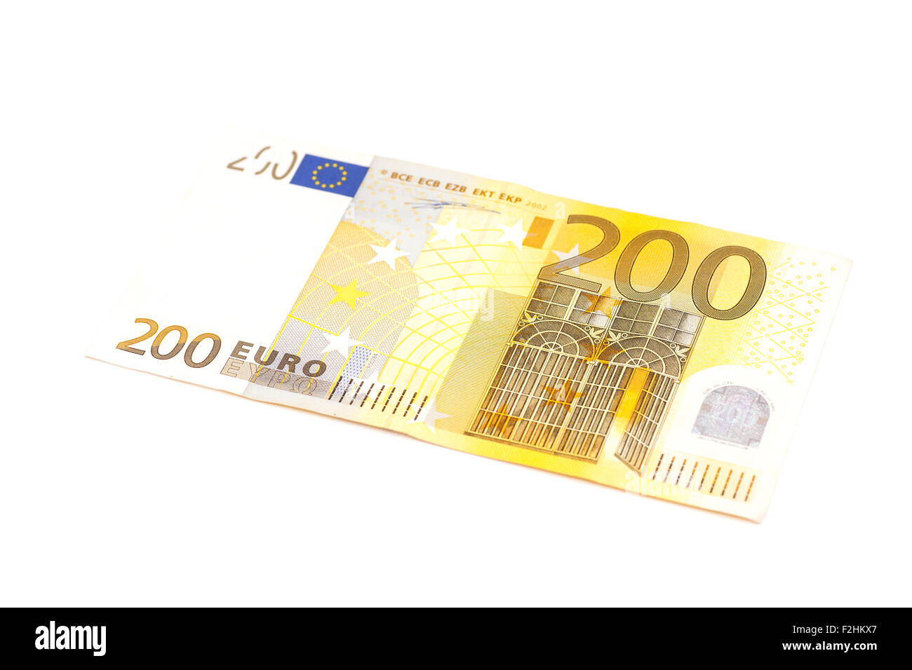 Two hundred euro banknote isolated on a white background Stock Photo ...