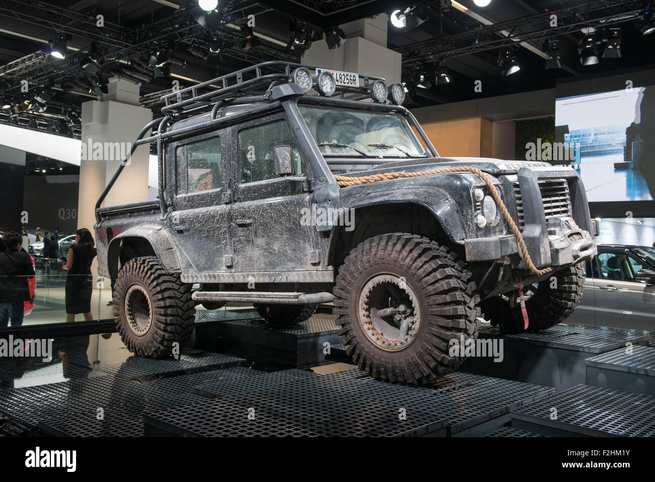 Frankfurt international motor show (IAA) 2015. Land Rover Defender from ...