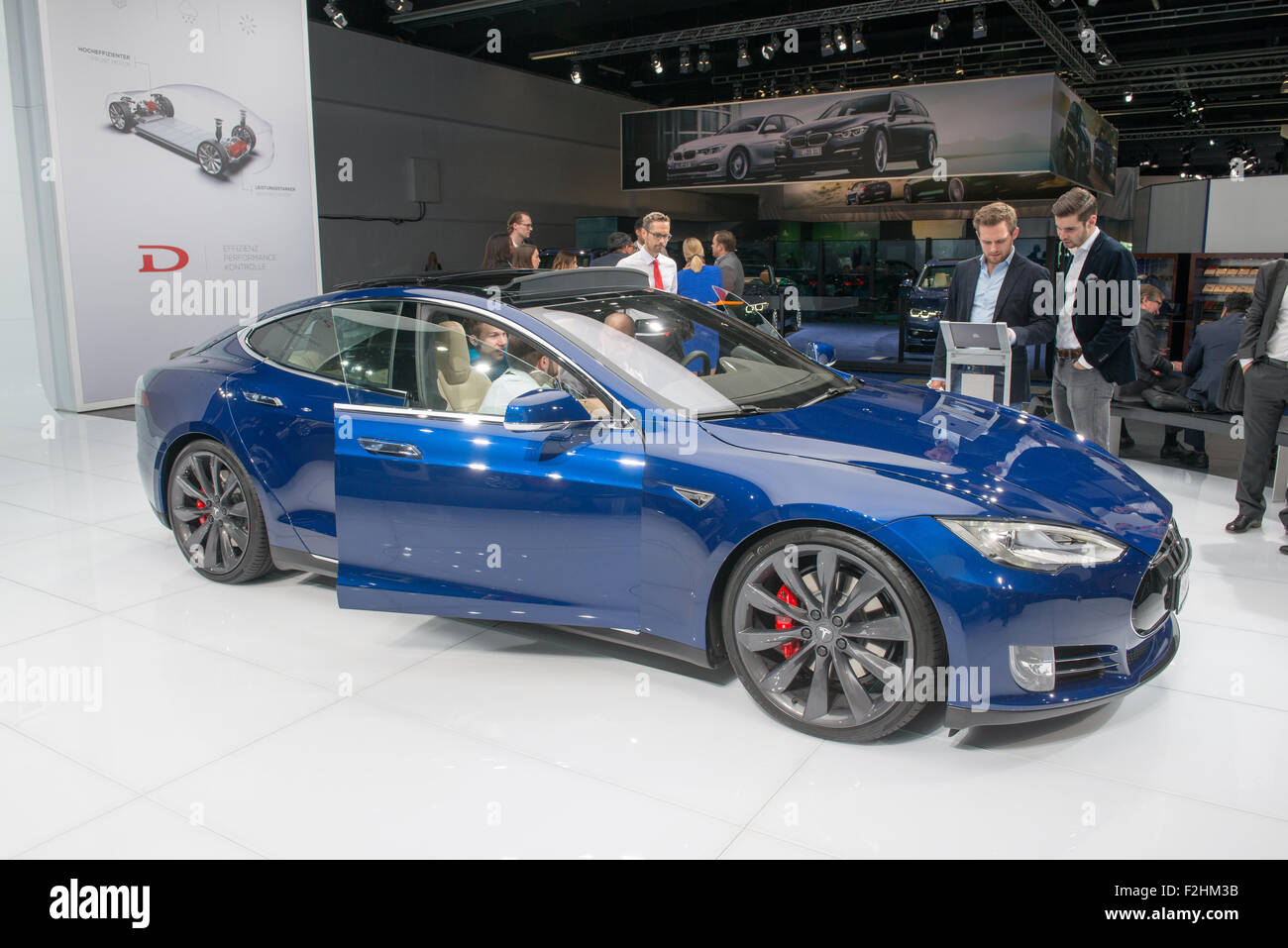 Frankfurt international motor show (IAA) 2015. Tesla Model S Stock ...