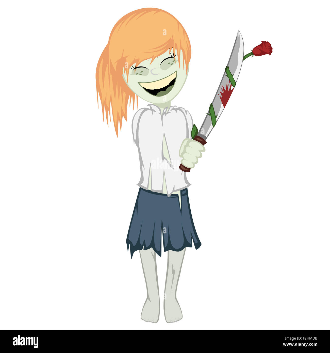 Zombie girl with surprise - Lovely little ginger zombie girl gives you ...