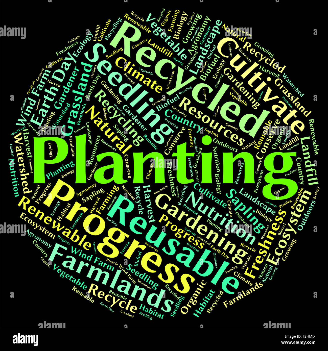 Planting Word Indicating Sows Cultivate And Plants Stock Photo - Alamy