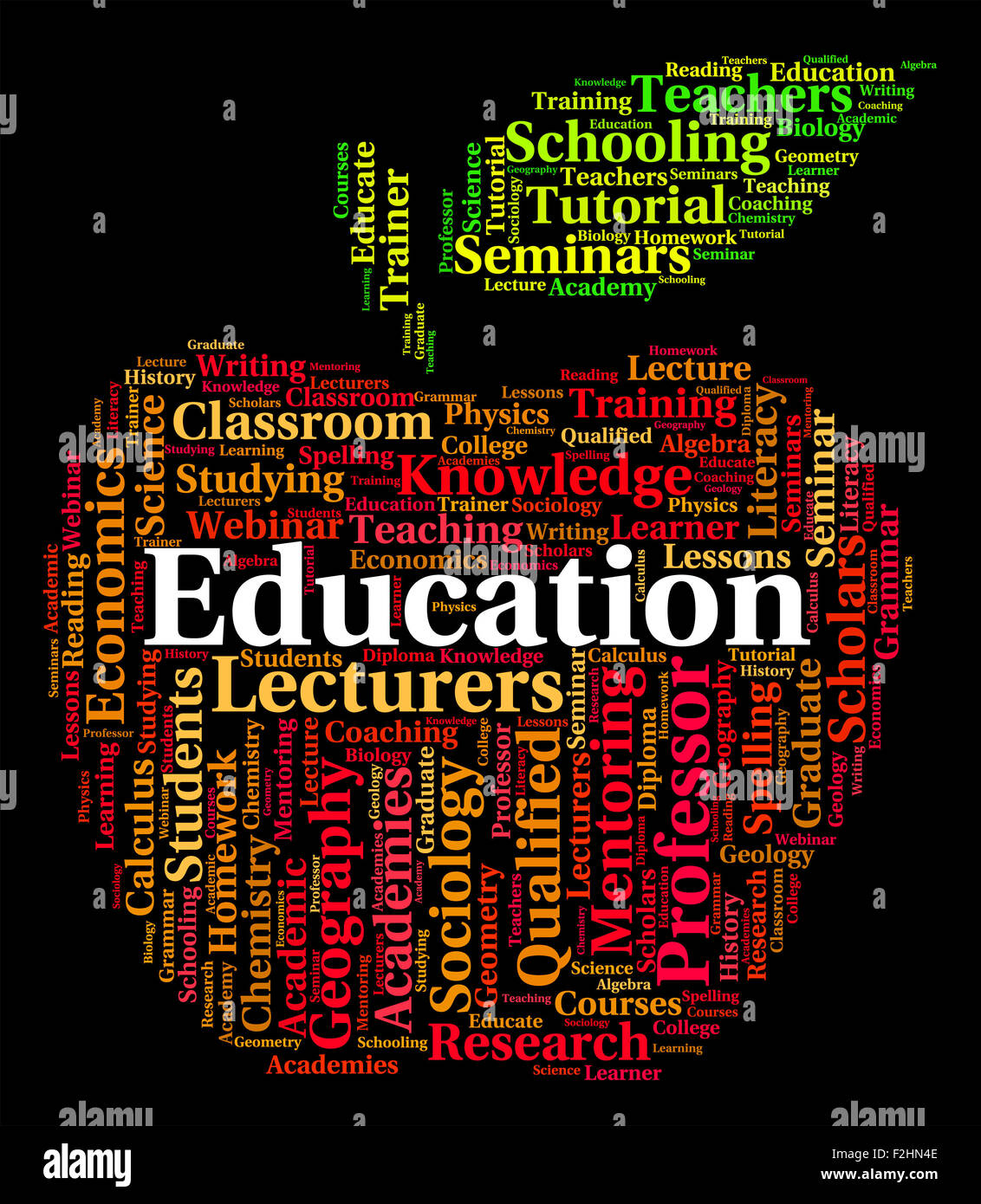 Education Word Showing Text Educated And School Stock Photo - Alamy