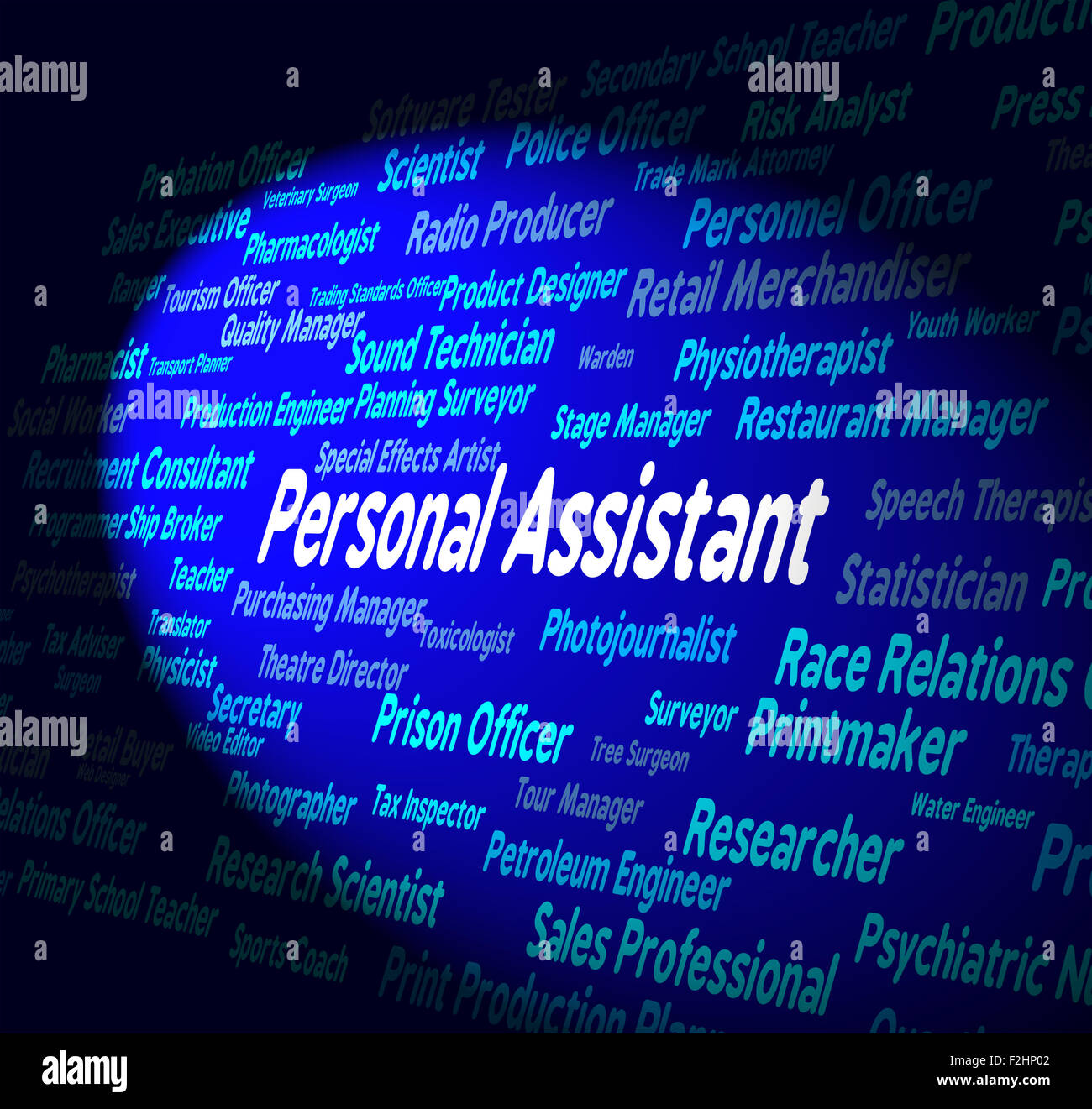 Personal Assistant Indicating Text Words And Secretly Stock Photo - Alamy