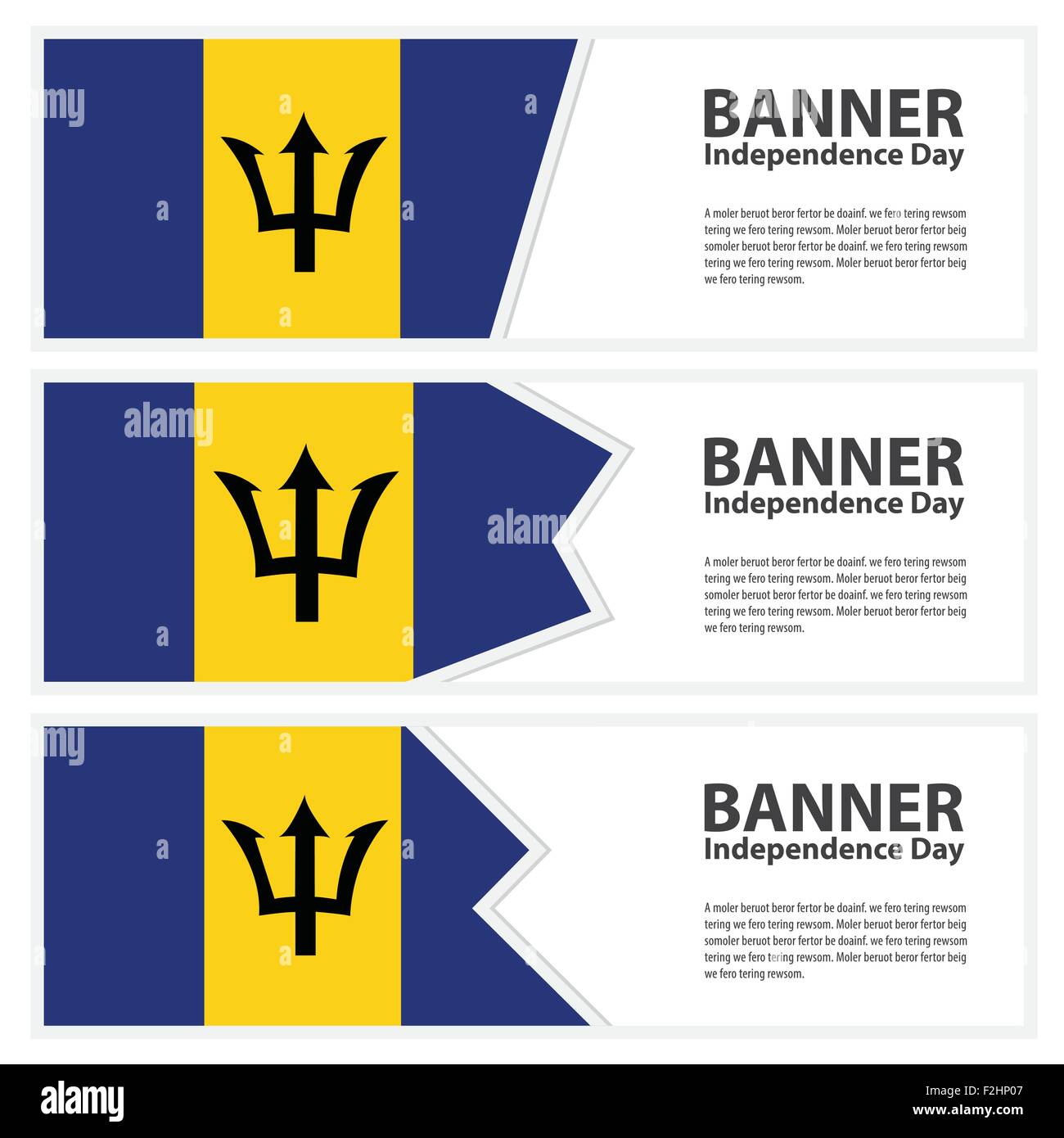 barbados Flag banners collection independence day Stock Vector Image ...
