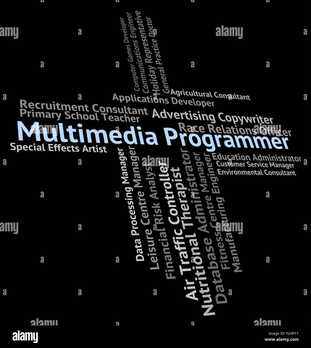 Multimedia Programmer Showing Software Engineer And Hire Stock Photo ...