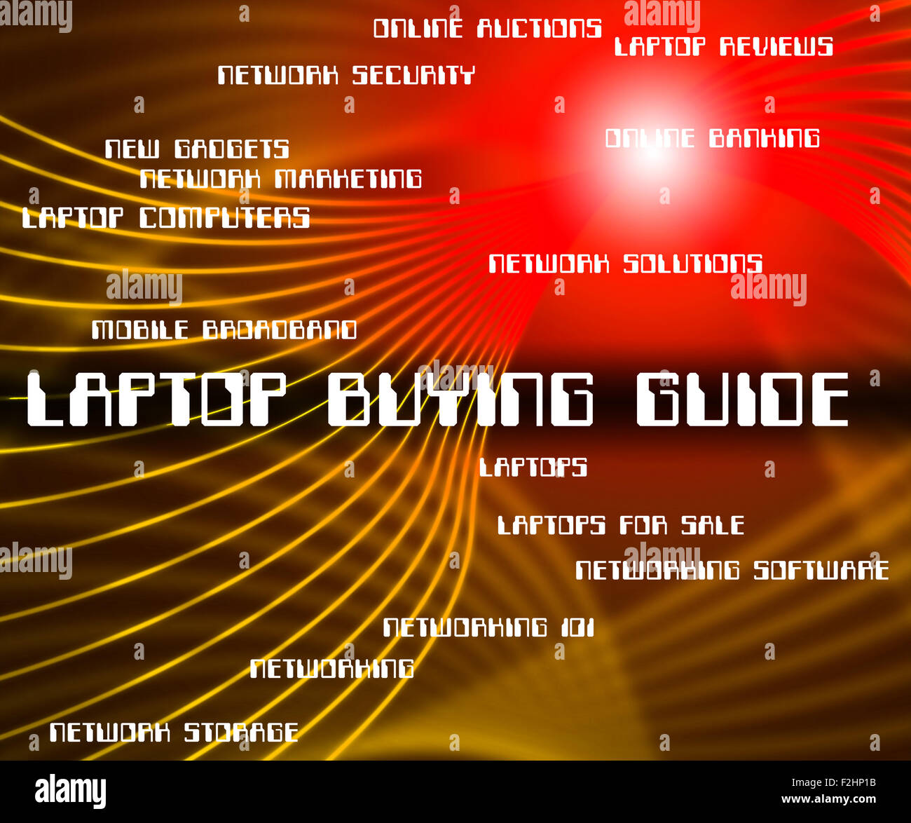 Laptop Buying Guide Showing Management Advise And Online Stock Photo ...