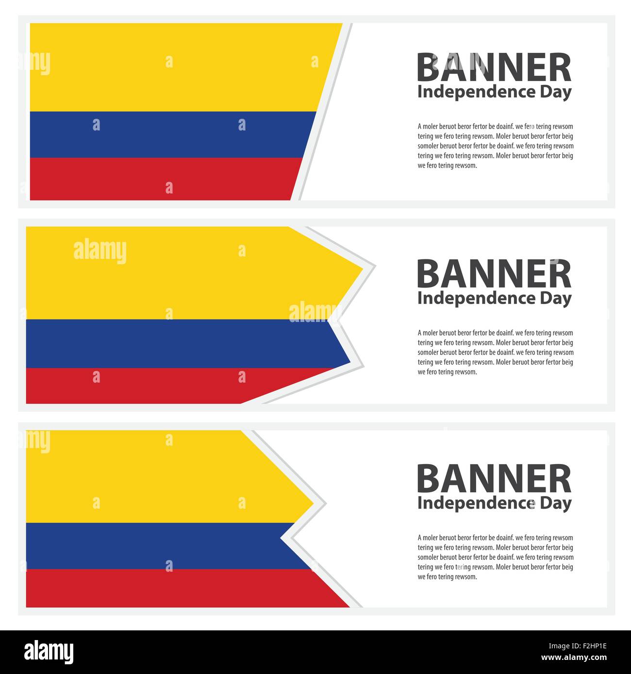 colombia Flag banners collection independence day Stock Vector Image ...