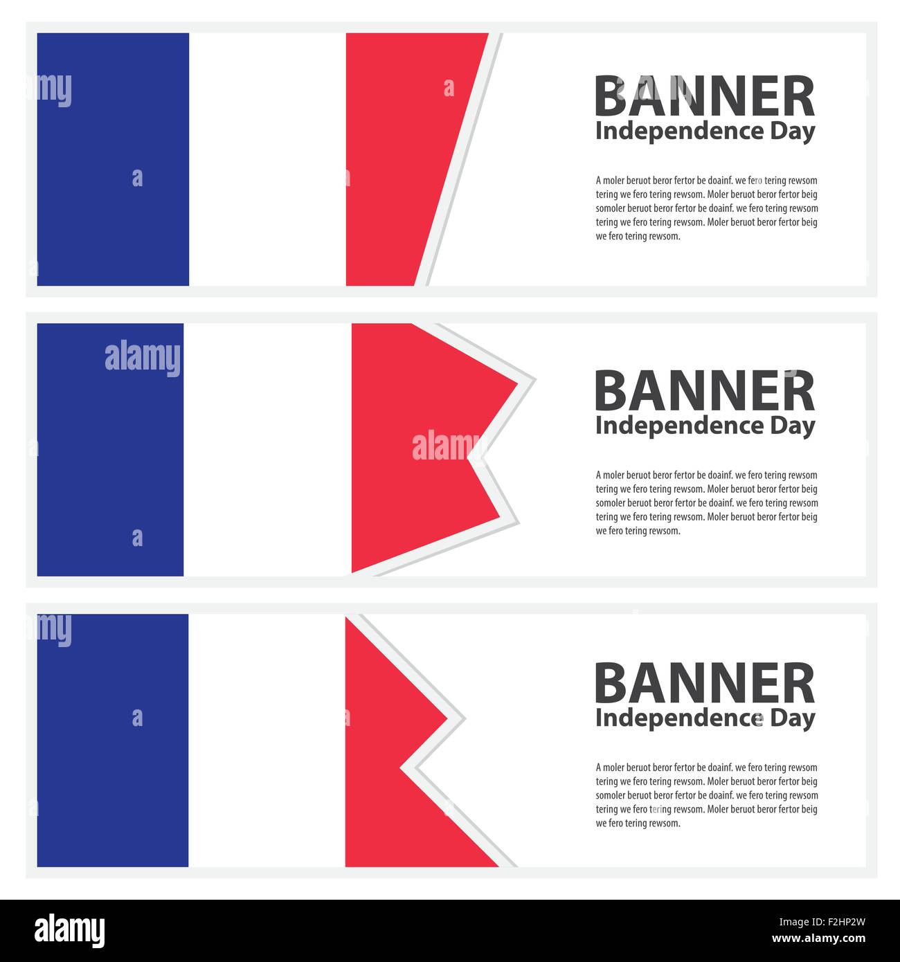 france Flag banners collection independence day Stock Vector Image ...