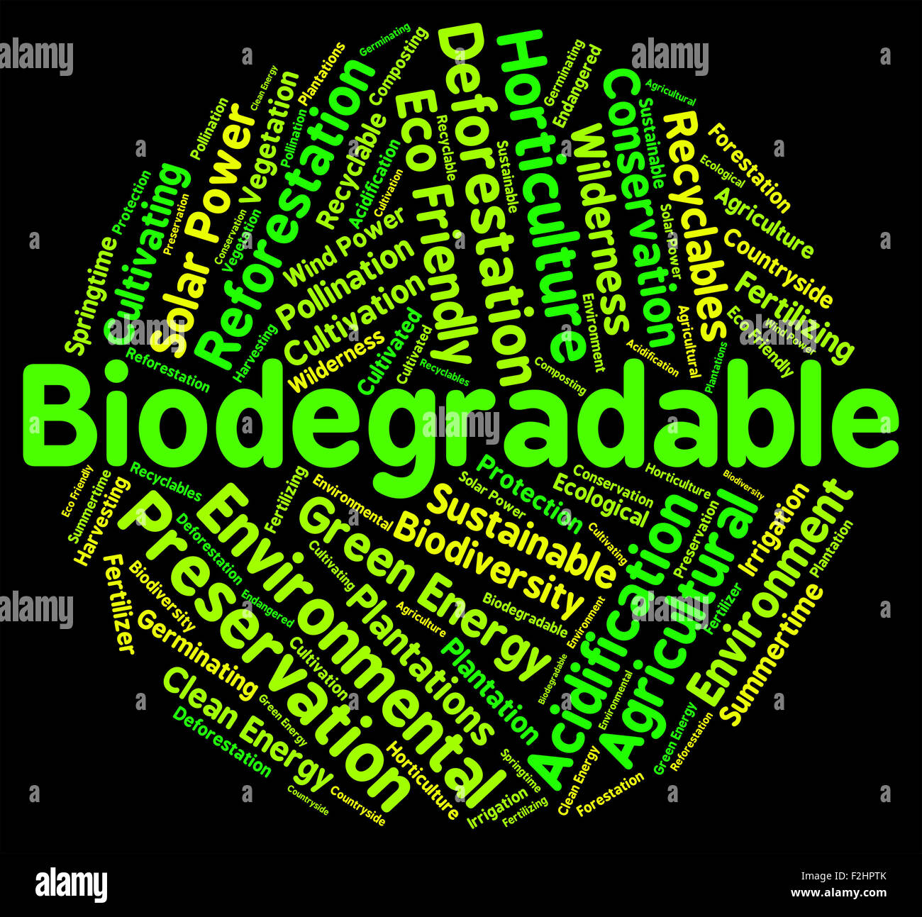 Biodegradable Word Showing Degrade Bacteria And Biodegrade Stock Photo ...