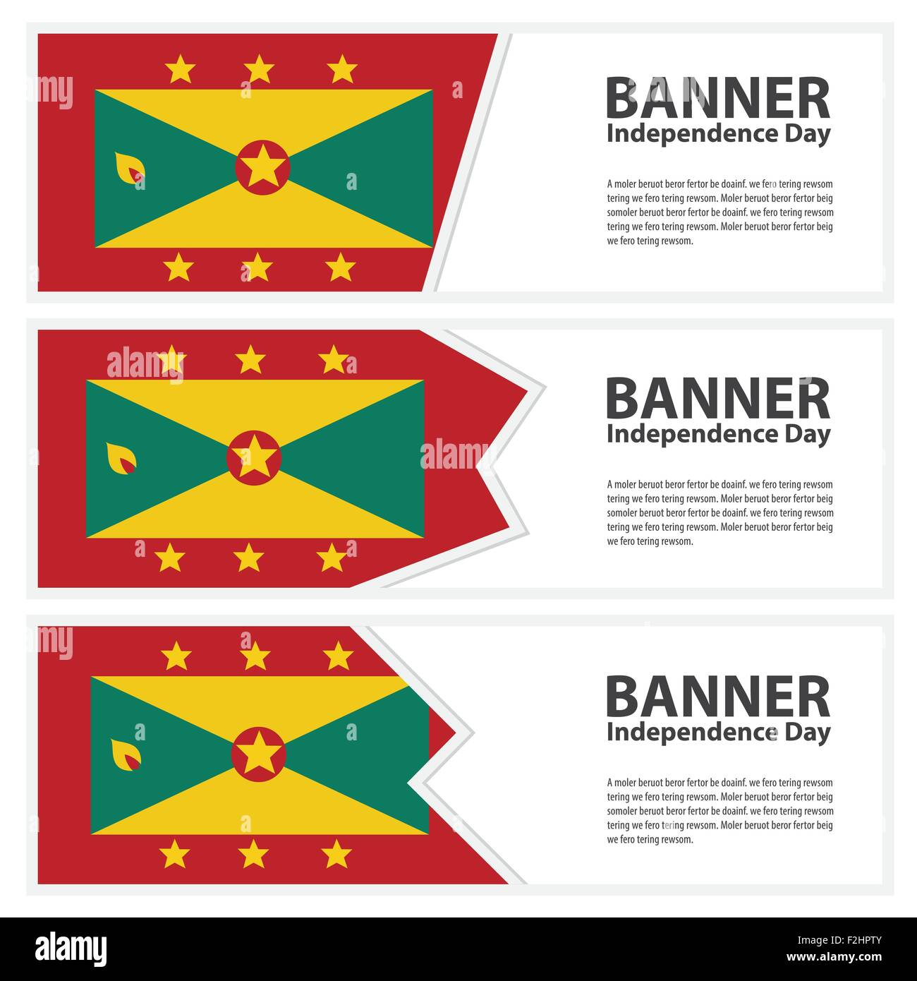 Grenada Flag banners collection independence day Stock Vector Image ...