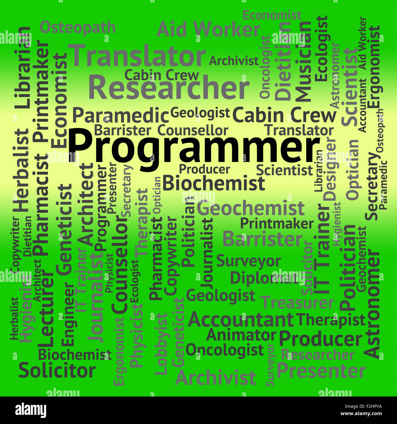 Programmer Job Representing Text Word And Programming Stock Photo - Alamy