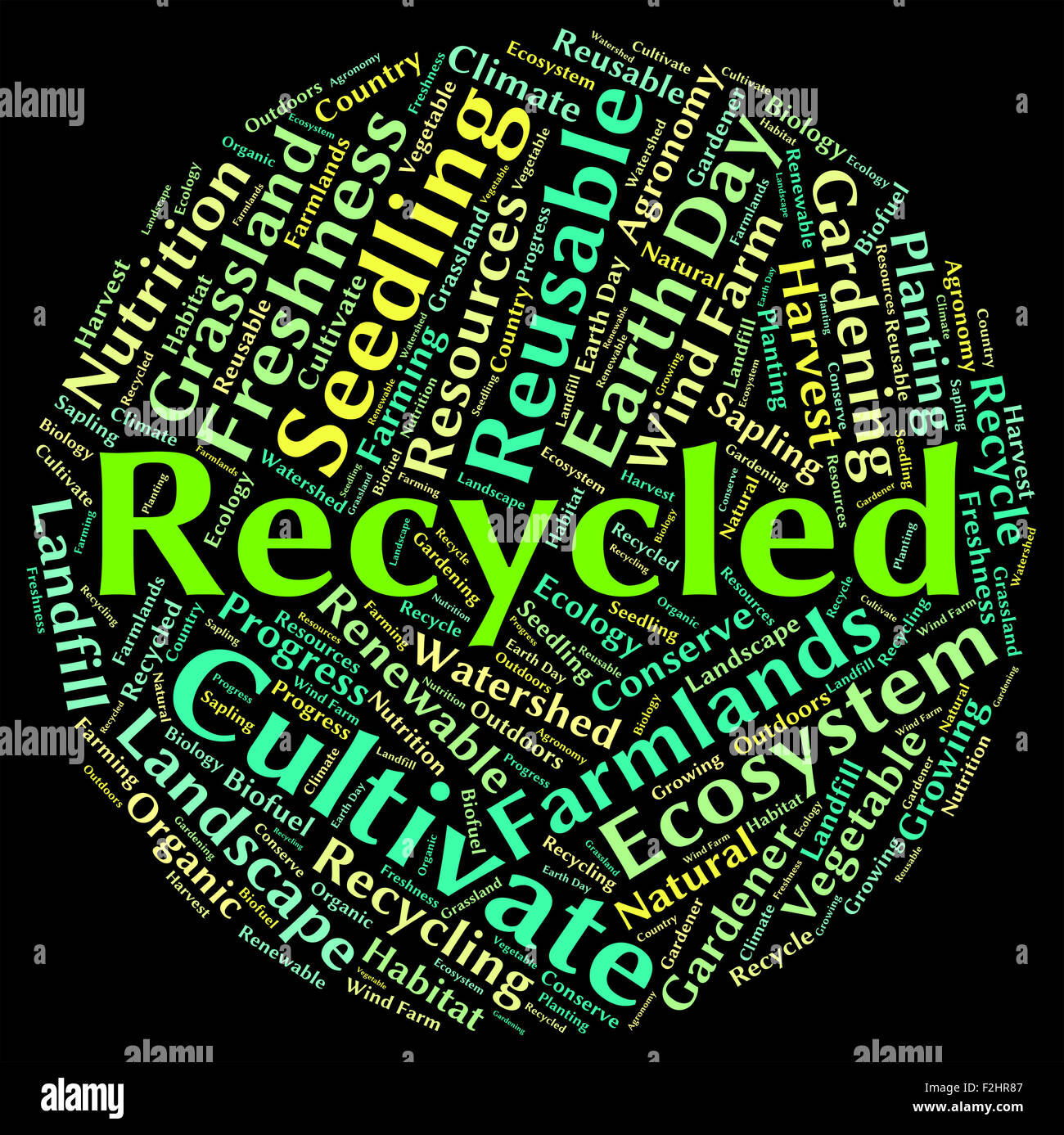 Recycled Word Representing Go Green And Renewable Stock Photo - Alamy